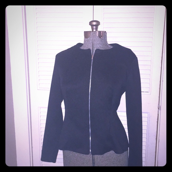 Alex $ Oliva | Tops | Alex Olivia Bevelled Bottom Black Dress Jacket ...